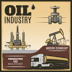 Oil industry poster Royalty Free Vector Image - VectorStock