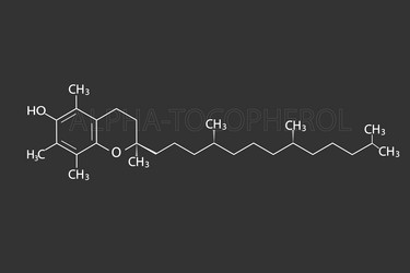 Alpha-tocopherol skeletal chemical formula Vector Image