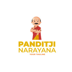 Pandit ji sundar lal mascot logo Royalty Free Vector Image