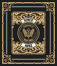 Set vintage cards and frames with gold pattern Vector Image