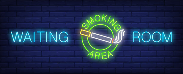 Designated smoking area neon sign Royalty Free Vector Image