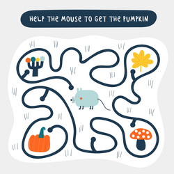 Cute doodle maze with animals Royalty Free Vector Image