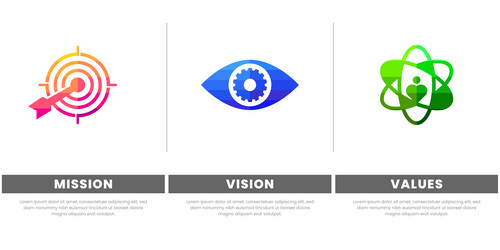 Mission vision values infographic banner template Vector Image