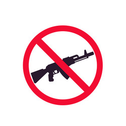No guns sign with automatic rifle firearms Vector Image