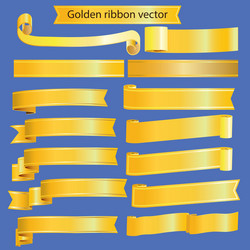 Gold ribbons banners set stock Royalty Free Vector Image