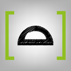 Ruler sign black scribble Royalty Free Vector Image