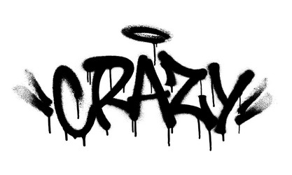 Sprayed crazy font graffiti with overspray Vector Image