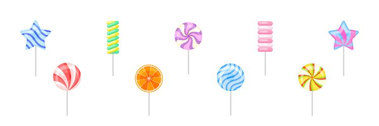 Different lollipop and candy of various taste Vector Image