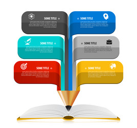 Open book infographic design template Royalty Free Vector