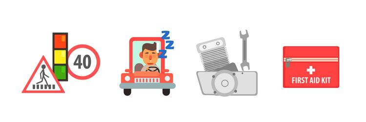 Road traffic safety drive rules flat icon Vector Image