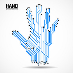 Abstract hand of circuit board technology concept Vector Image