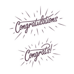 Congratulations hand lettering calligraphic Vector Image