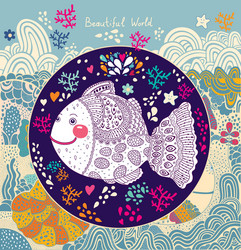 Happy fish Royalty Free Vector Image - VectorStock