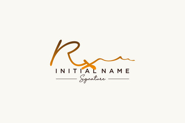Initial rx signature logo template hand drawn Vector Image