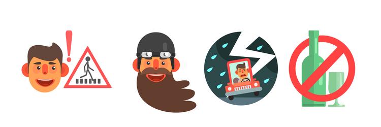 Road traffic safety drive rules flat icon Vector Image