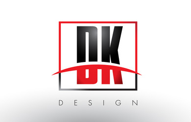 Dk d k brush logo letters with red and black Vector Image