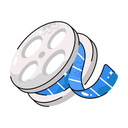 Movie reel doodle colorful sticker eps 10 Vector Image