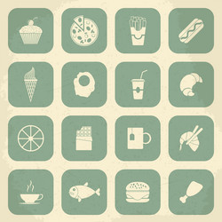 Food icons - flat style Royalty Free Vector Image