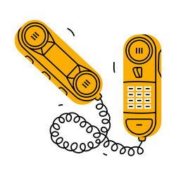 Purple landline or wireline home phone as Vector Image