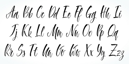 Brush lettering alphabet Royalty Free Vector Image