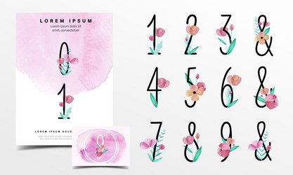 Beautiful alphabet number collection with red Vector Image