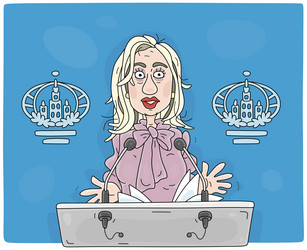 Government official making an official statement Vector Image