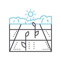 Land improvement line icon outline symbol Vector Image