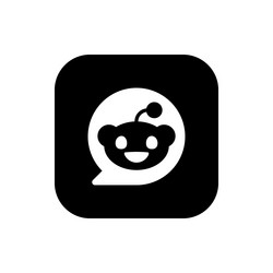 Reddit wordmark black logo icon app Royalty Free Vector