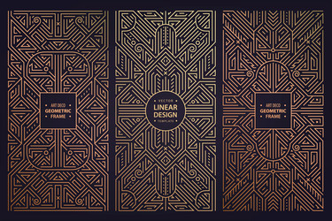 Art deco design element label and frame Royalty Free Vector