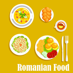 Sketches of romanian cuisine dishes Royalty Free Vector
