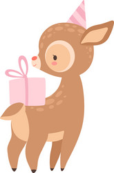Cute baby deer adorable forest fawn animal Vector Image