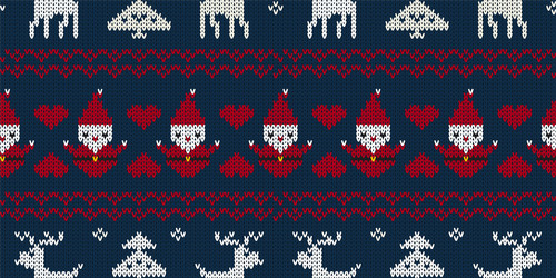 Christmas seamless knitted pattern background Vector Image
