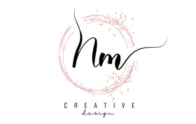 Creative colorful letters nm n m logo Royalty Free Vector