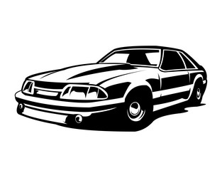 Vintage 1990s mustang logo seen from side Vector Image
