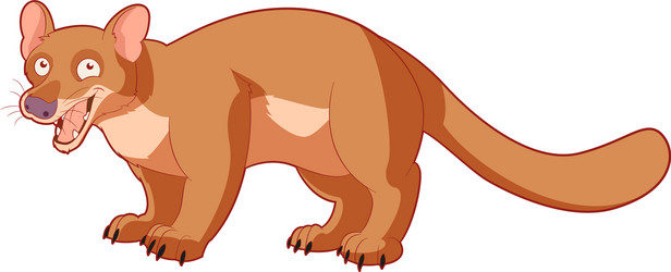 Fossa head flat style front side Royalty Free Vector Image