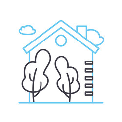 Land improvement line icon outline symbol Vector Image