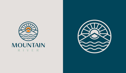 Mountain river logo universal creative premium Vector Image