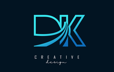 Creative colorful letters dk d k logo Royalty Free Vector