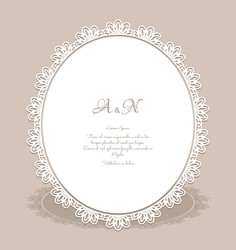 Oval frame with cutout lace border pattern Vector Image