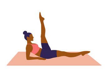 Woman doing tip toe pose move for reduce leg Vector Image