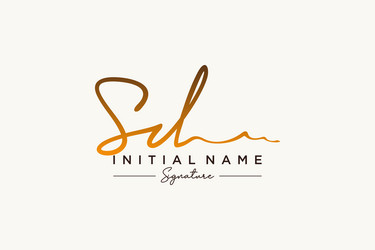 Initial sd signature logo template hand drawn Vector Image