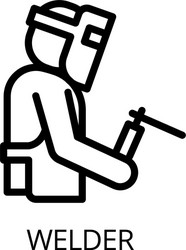 Welder at work icon outline style Royalty Free Vector Image