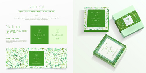 Natural logo and packaging design template Vector Image
