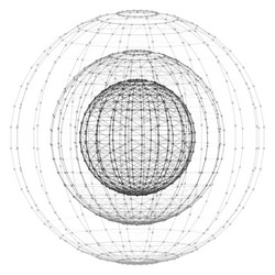 Wireframe torus outline molecular grid Royalty Free Vector