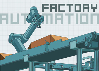 Robotic arms industrial machinery factory Vector Image