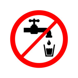 Non drinking water safety sign Royalty Free Vector Image