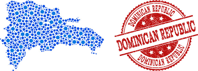 Best shopping collage of mosaic map dominican Vector Image