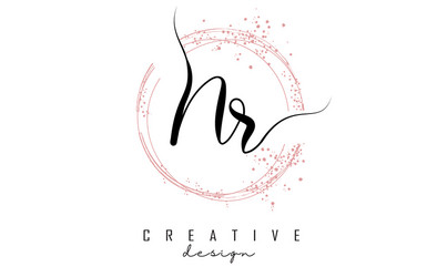 Creative colorful letters nr n r logo Royalty Free Vector