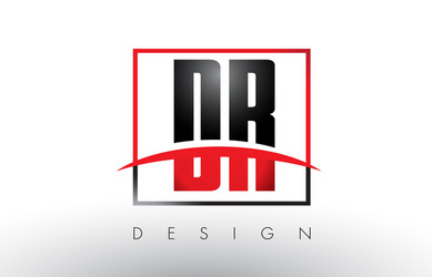 Dr d r brush logo letters with red and black Vector Image