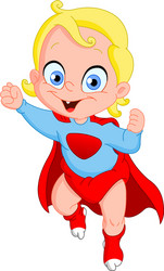 Superhero kid brave boy cartoon super child Vector Image